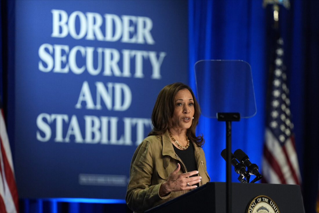 Harris walks fence at U.S.-Mexico border as she works to project ...